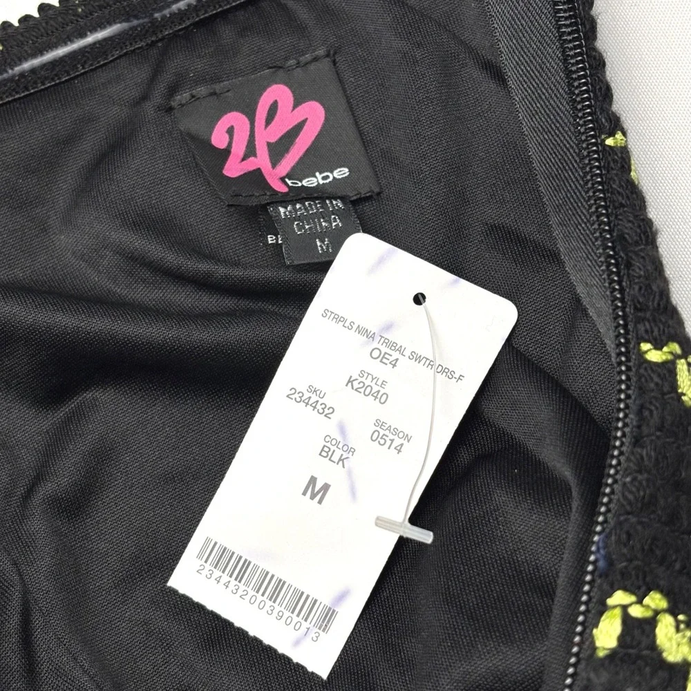2B Bebe | Dresses | 2b Bebe Strapless Knit Mini Bodycon Neon Green ...
